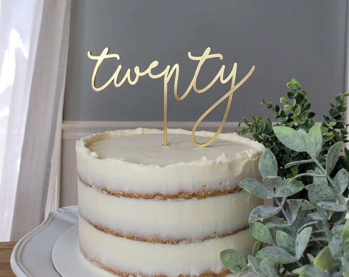 Twenty Cake Topper 20 Cake Topper Twenty Birthday Cake Pick Twentieth ...