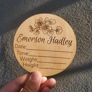 Custom Baby Name Tag With Birth Stats | Personalized Birth Stats Baby ...