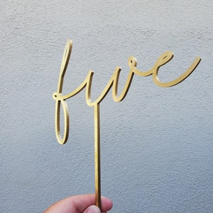 Five Birthday Cake Topper | Fifth Birthday Cake Topper | Whimsical Cake ...