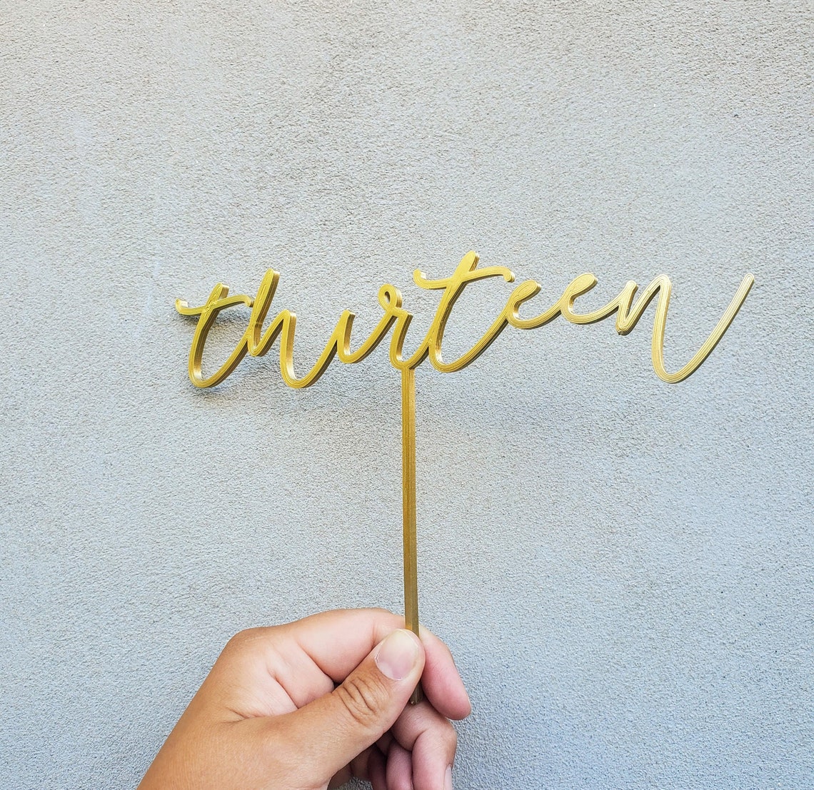 Thirteen Cake Topper Number Cake Topper Gold Cake Topper | Etsy