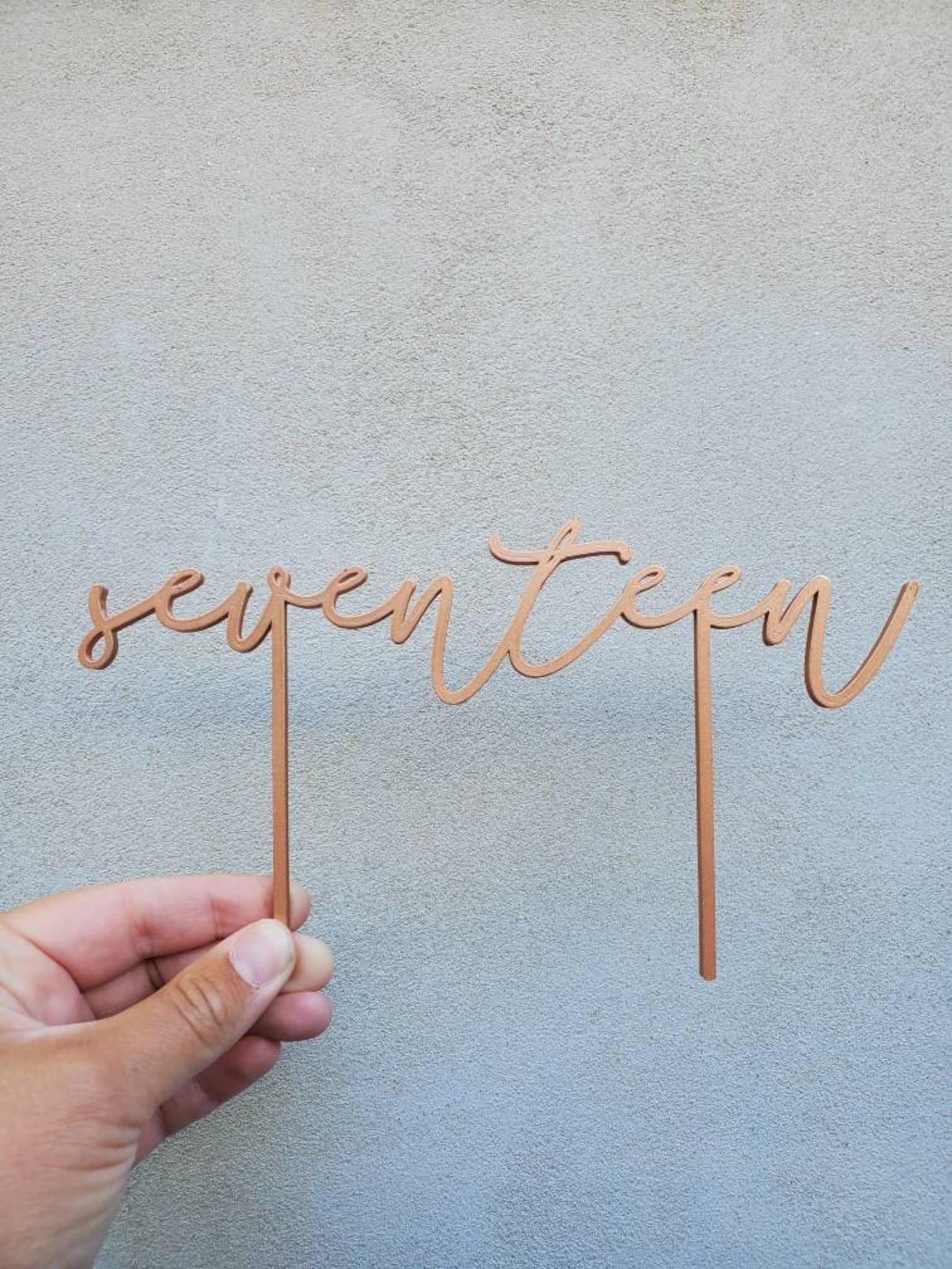 Seventeen Cake Topper 17 Cake Topper Dainty Seventeen Cake | Etsy