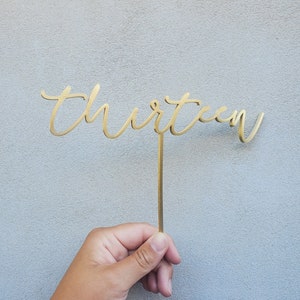 Thirteen Cake Topper Number Cake Topper Gold Cake Topper | Etsy