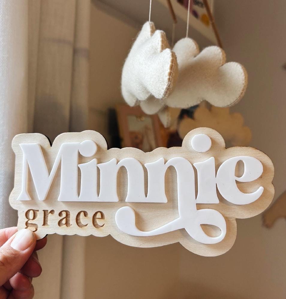 Hospital Name Sign | Baby Name Announcement Sign | Acrylic Name Sign ...