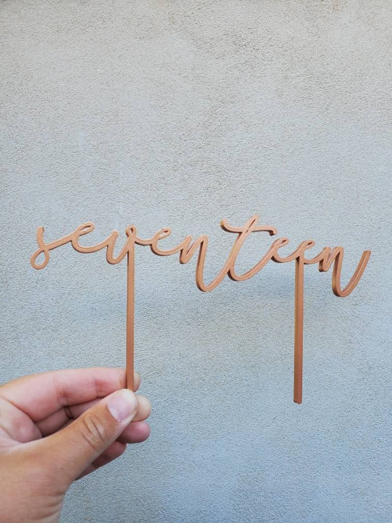 Seventeen Cake Topper 17 Cake Topper Dainty Seventeen Cake | Etsy