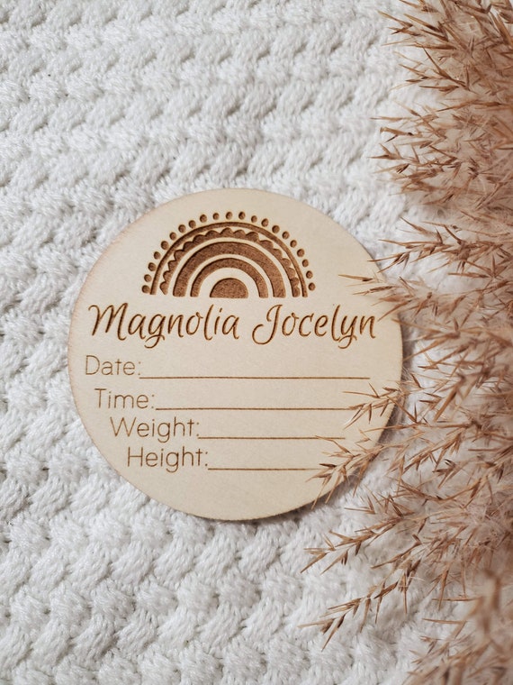 Custom Baby Name Tag With Birth Stats Personalized Birth | Etsy