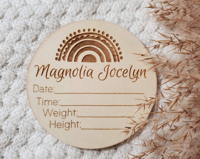 Custom Baby Name Tag With Birth Stats Personalized Birth Stats Baby ...