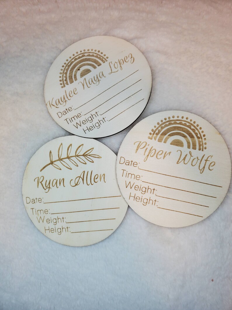 Custom Baby Name Tag With Birth Stats Personalized Birth | Etsy