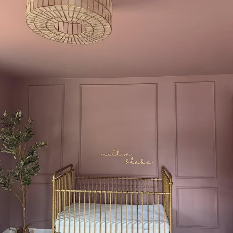 Cursive Nursery Name | Name Over Crib | Dainty Baby Decor - Etsy