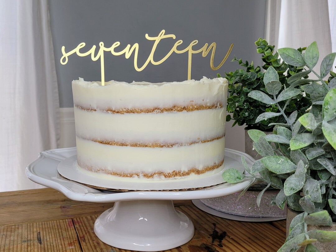 Seventeen Cake Topper | 17 Cake Topper | Whimsical Seventeen Cake ...