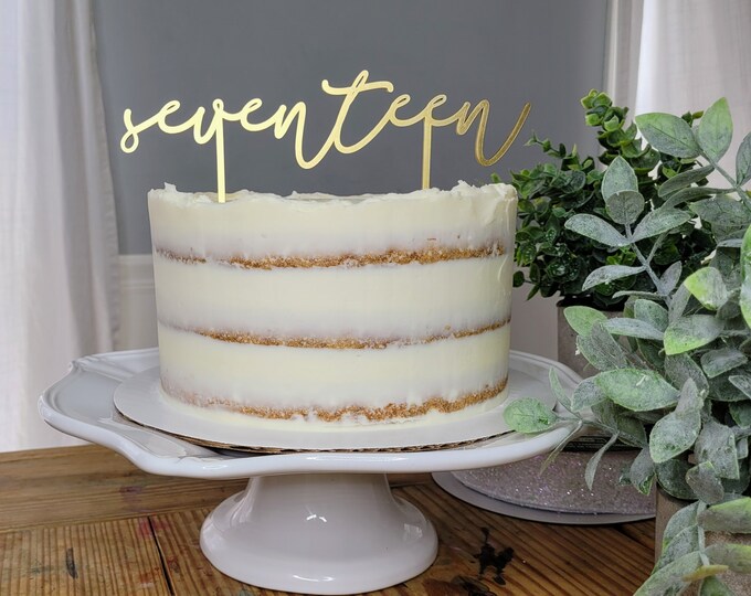 Seventeen Cake Topper 17 Cake Topper Whimsical Seventeen Cake Topper ...