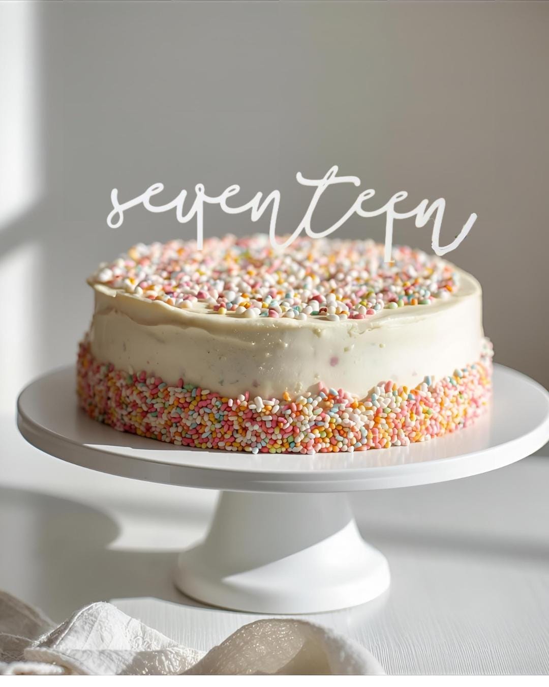Seventeen Cake Topper | 17 Cake Topper | Whimsical Seventeen Cake ...
