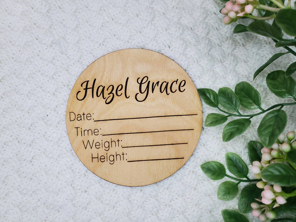 Personalized Baby Name Tag With Birth Stats Hospital Birth - Etsy