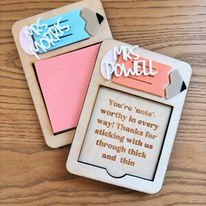 Sticky Note Holder Teacher Gift | Personalized Teacher Gift | Unique ...