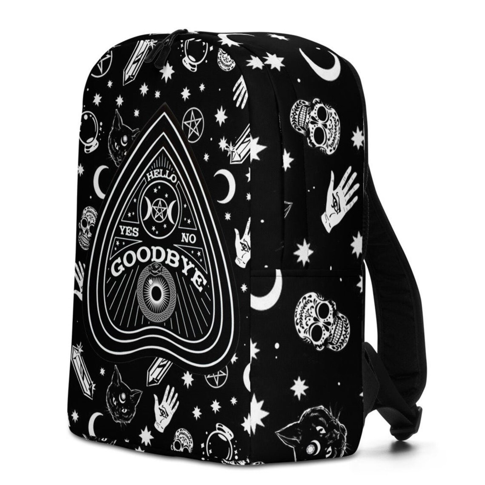 Ouija Board Inspired Planchette Minimalist Blackpack Backpack Goth ...