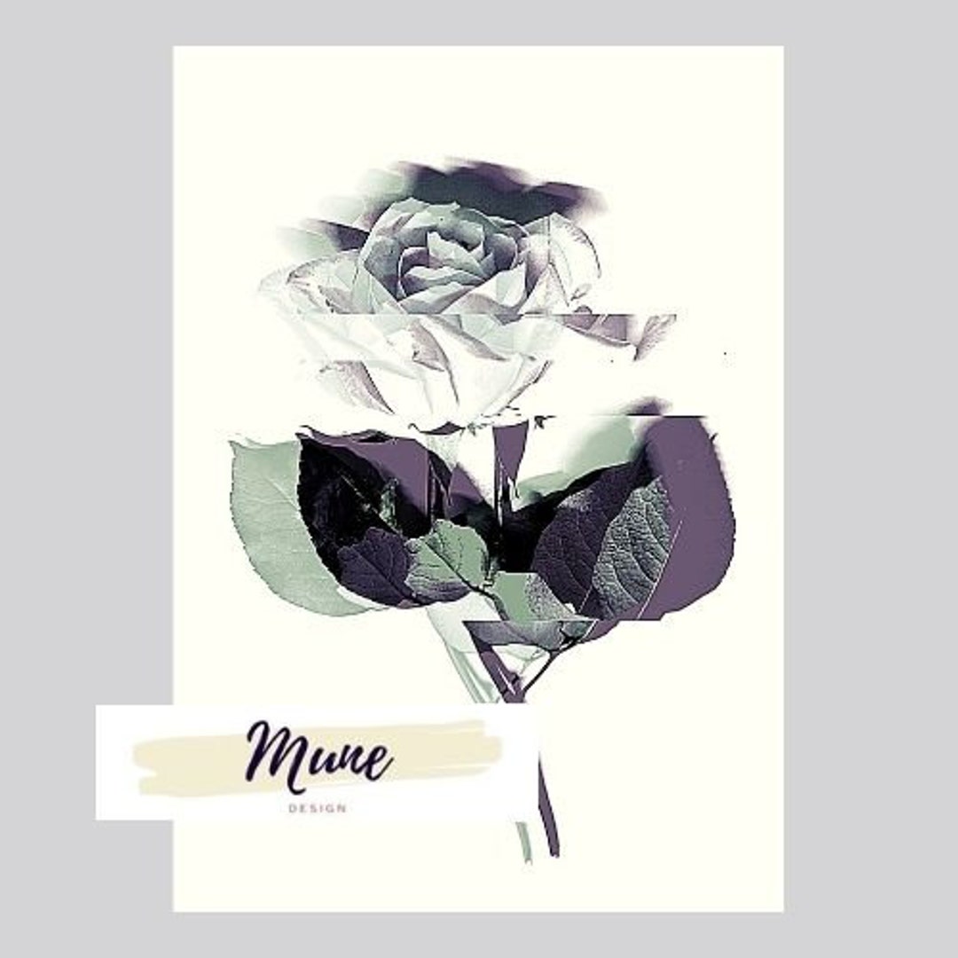 Blue Rose Printable Flower Poster Violet Printable Rose Botanical ...