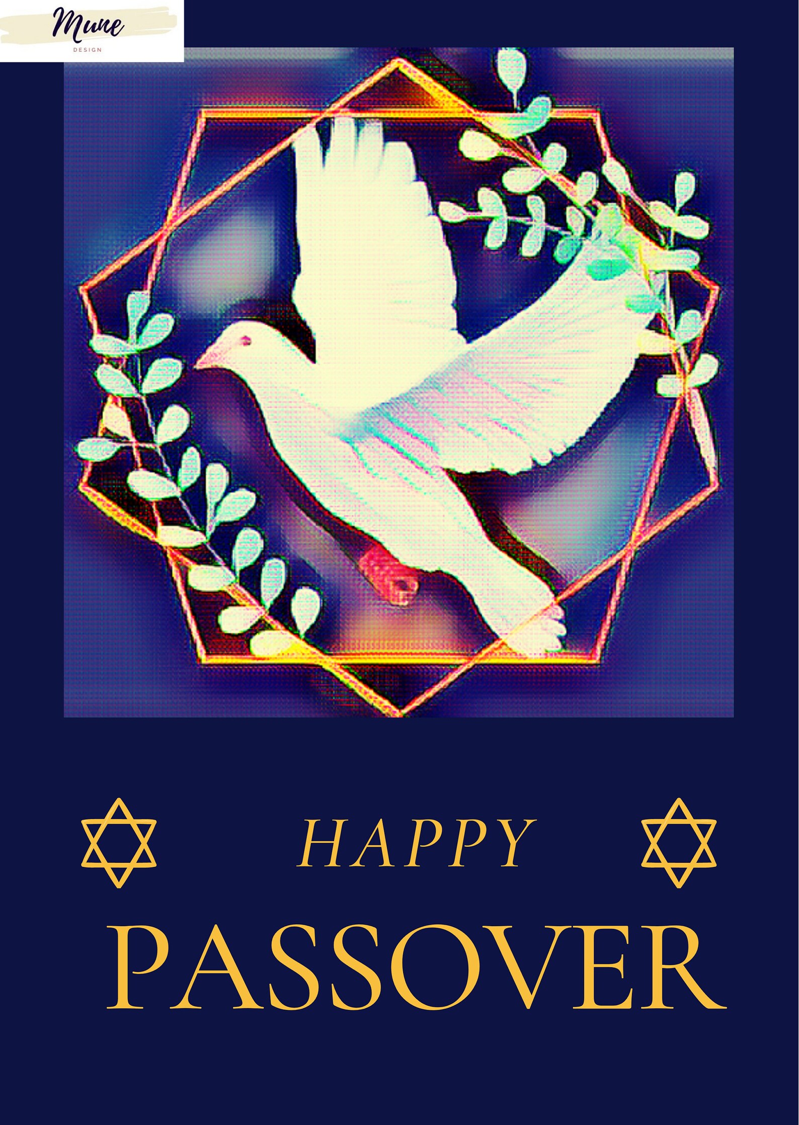 Shalom Happy Passover Digital Painting Blue White Dove | Etsy