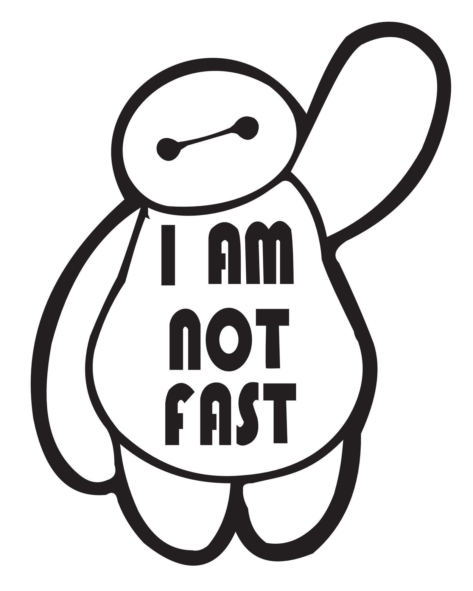 Disney Big Hero 6 Baymax I Am Not Fast Vinyl Car Funny Sticker | Etsy