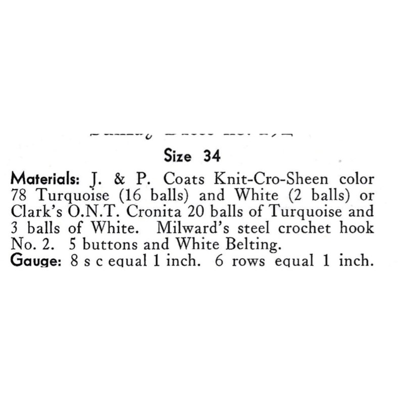 1930s Sunray Dress Crochet Pattern Vintage 1930s Crochet - Etsy