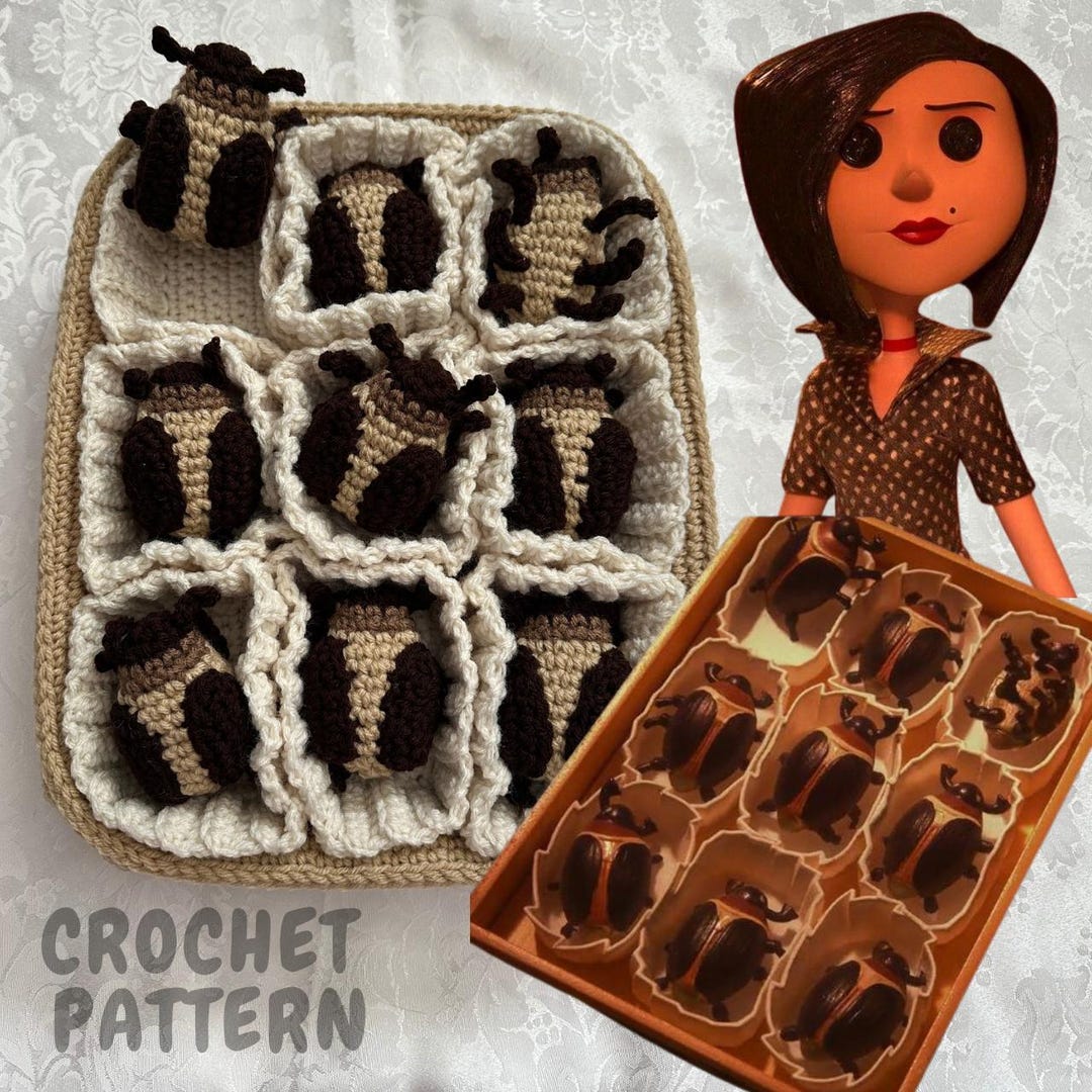 Box of Cocoa Beetles Crochet Pattern, Coraline Inspired Crochet Pattern ...