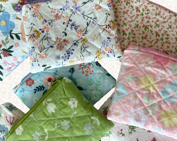 Quilted Zipper Pouches, Cute Quilted Pouch With Bag Charm - Etsy