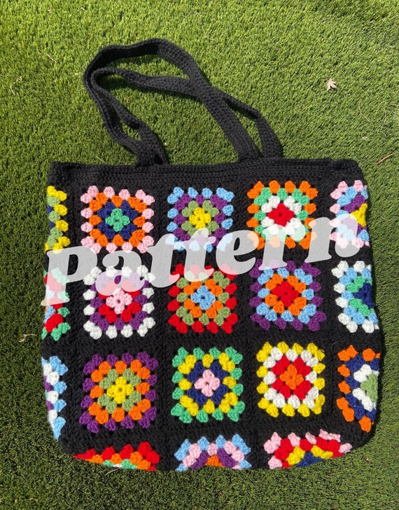 Granny Square Tote Bag Crochet Pattern PATTERN - Etsy