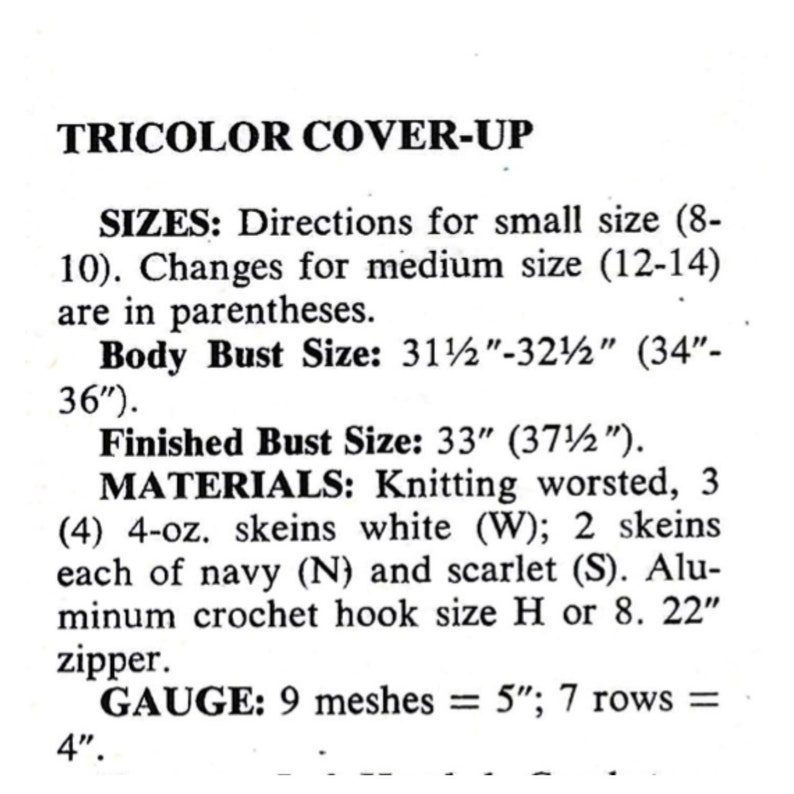 70s Tri-color Cover up Crochet Pattern Vintage 1970s Crochet - Etsy