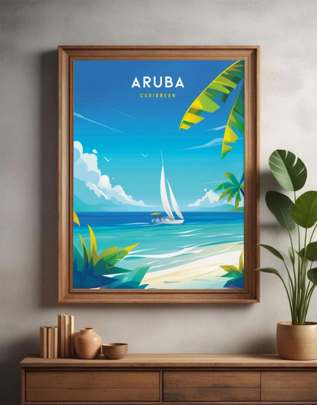 Aruba Travel Posters, Aruba Caribbean Poster Printing, Custom Aruba ...
