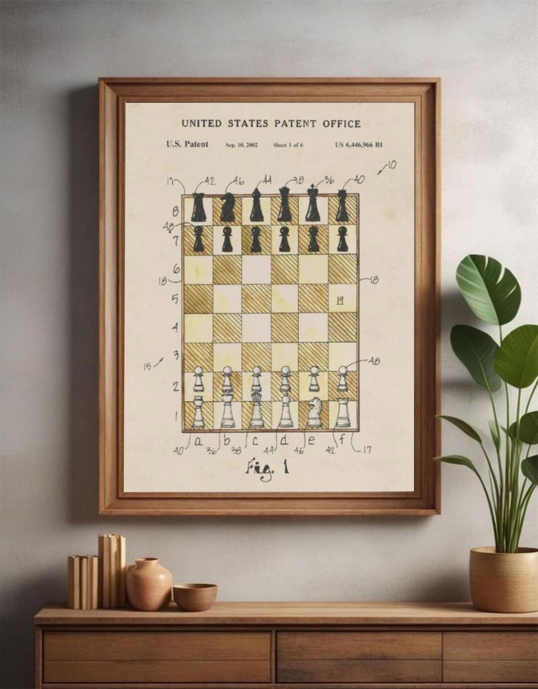 Chess Framed Patent Office Wall Decor , Chessmaster Father Dad Poster ...