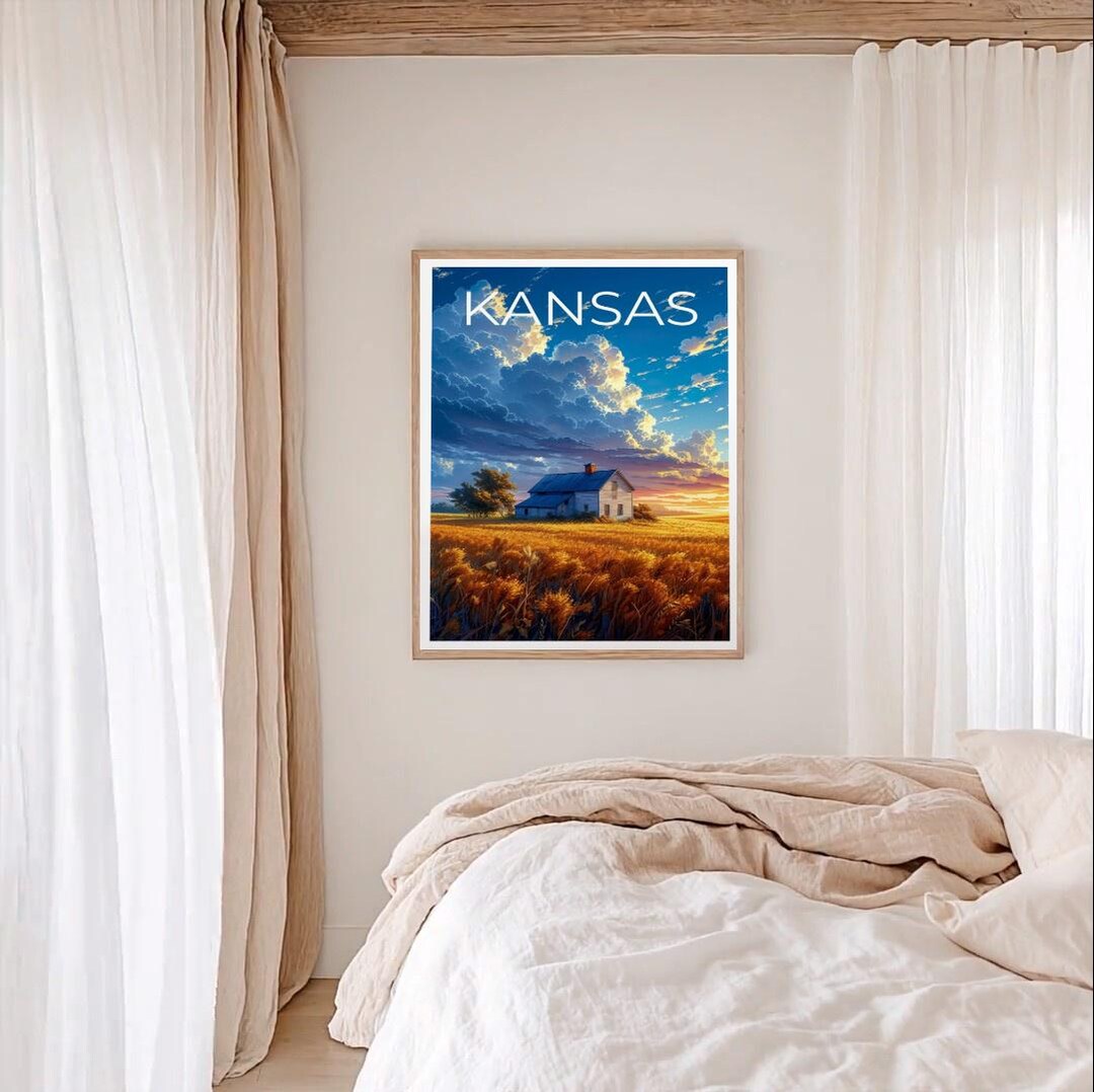 Kansas Travel Poster Wall Art Print Kansas City and Nature Poster - Etsy