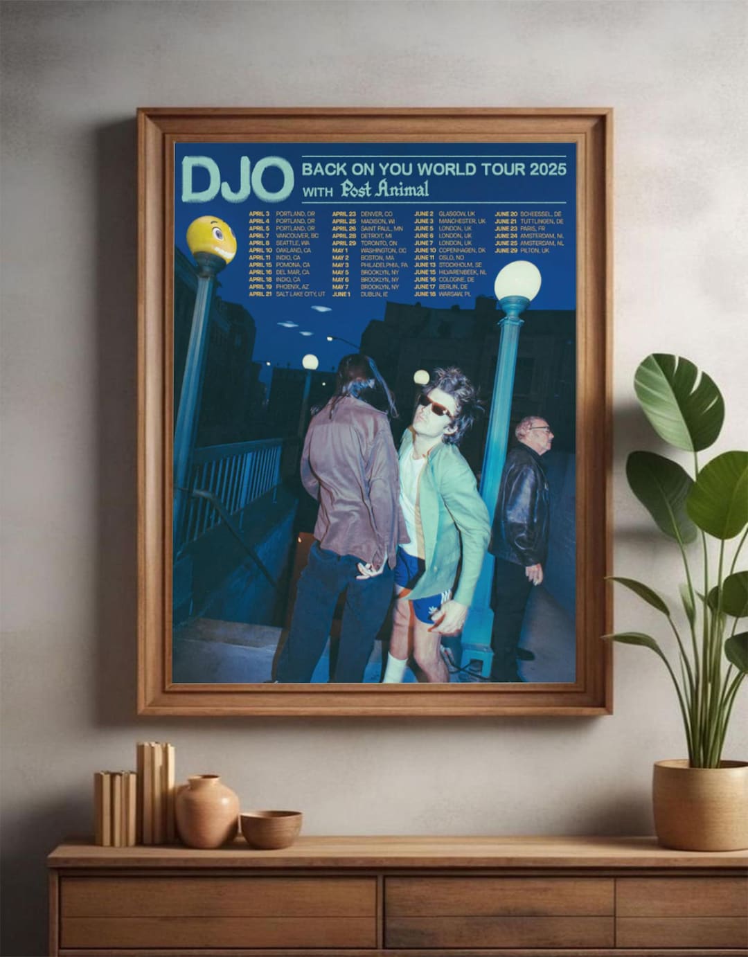 Djo Back on You World Tour 2025 Poster Retro Concert Wall Art Print Gift for Music Lovers Djo ...