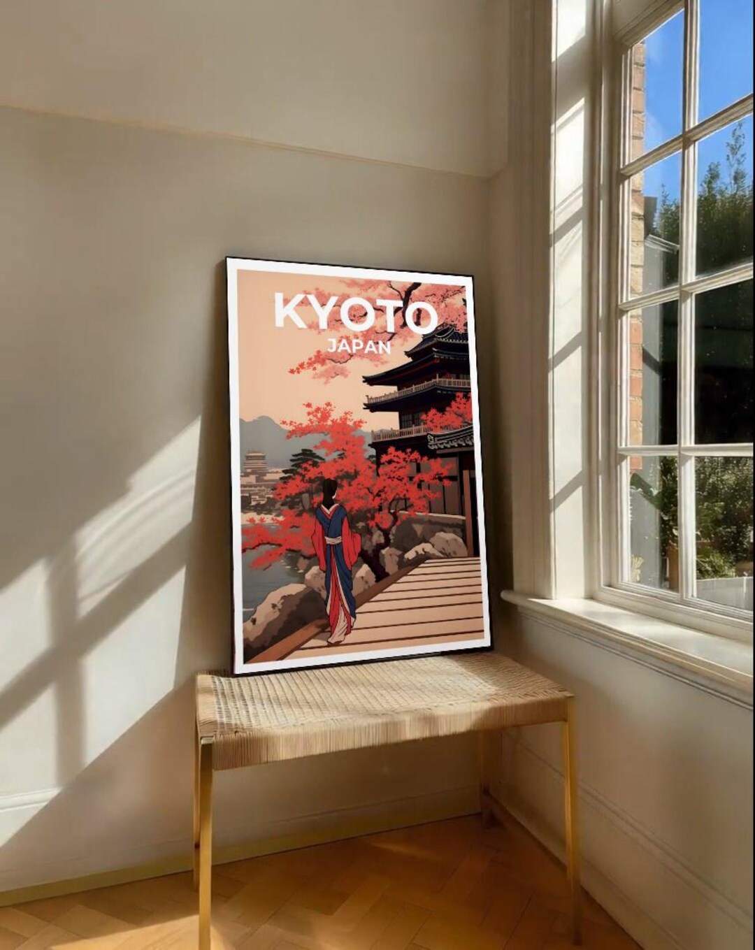Kyoto Japan Travel Poster Japanese Temple Print Kyoto Wall Art Asian ...
