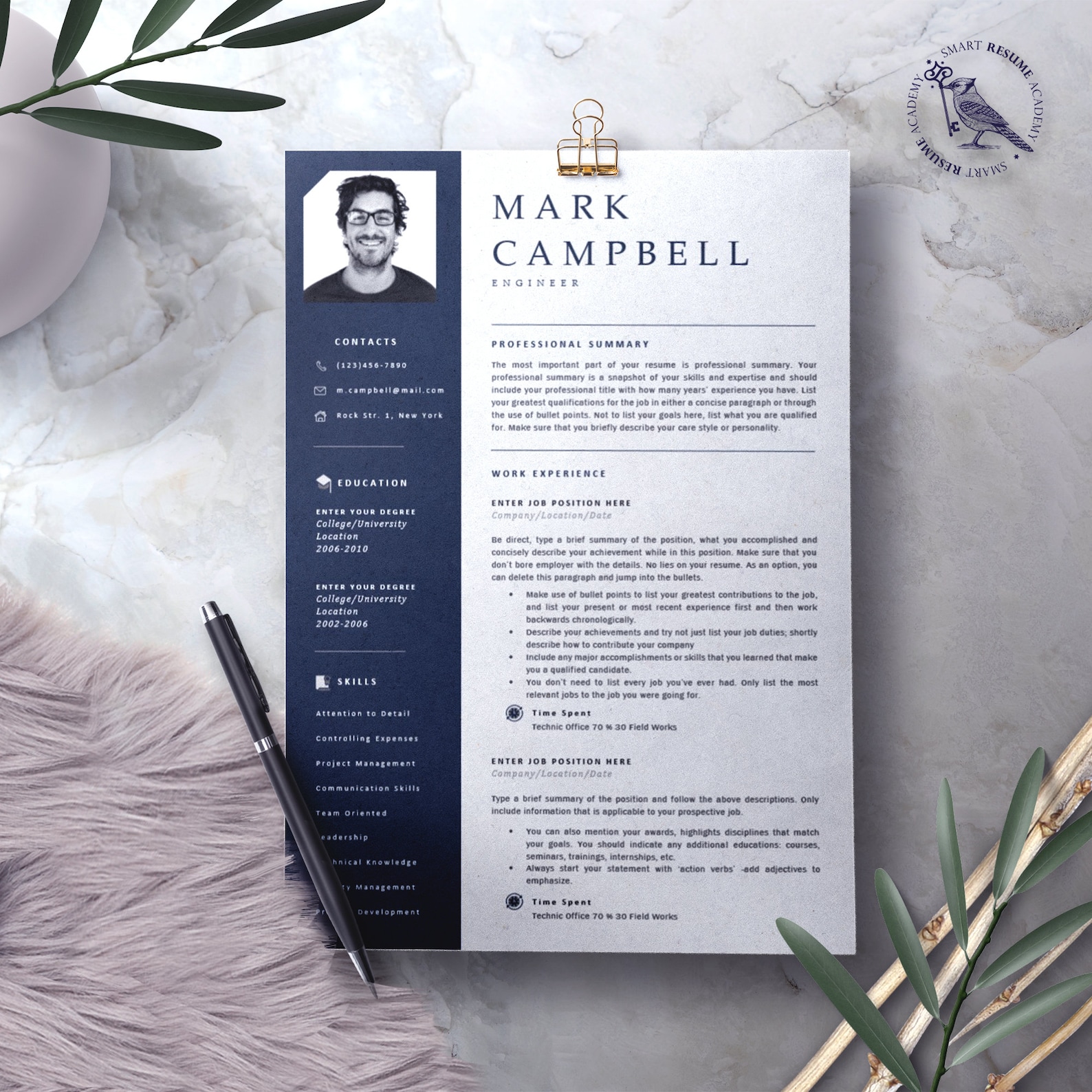 Engineering Resume Template, Modern Resume, Instant Download, Word ...