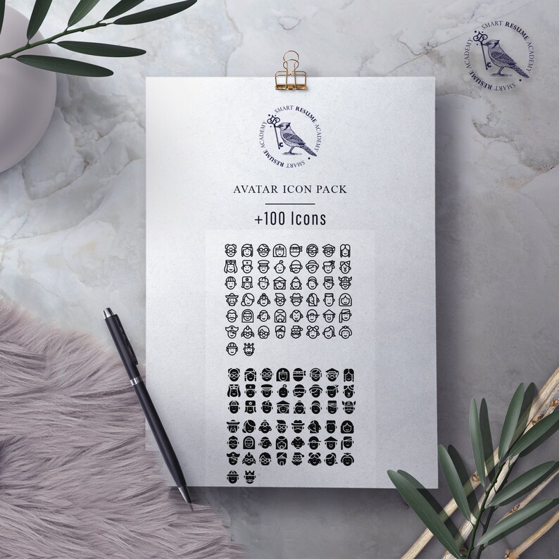 Avatar Icon Pack for Resume Templates Avatar Special Icon - Etsy Israel