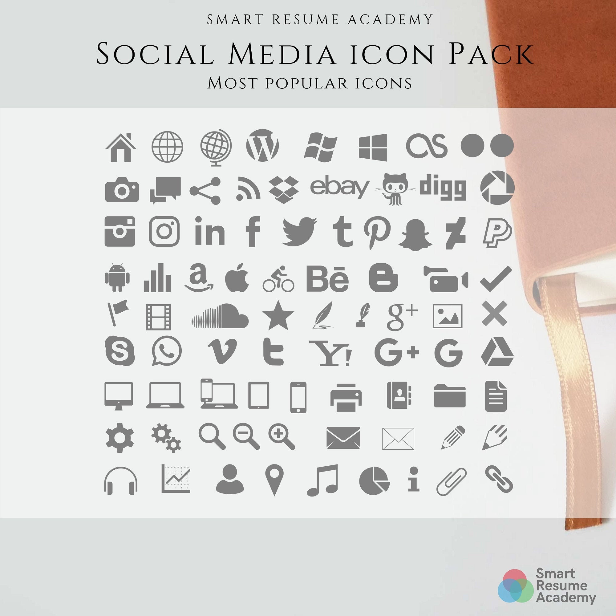 Social Media Icon Pack Most Popular Icon Pack Presentation - Etsy