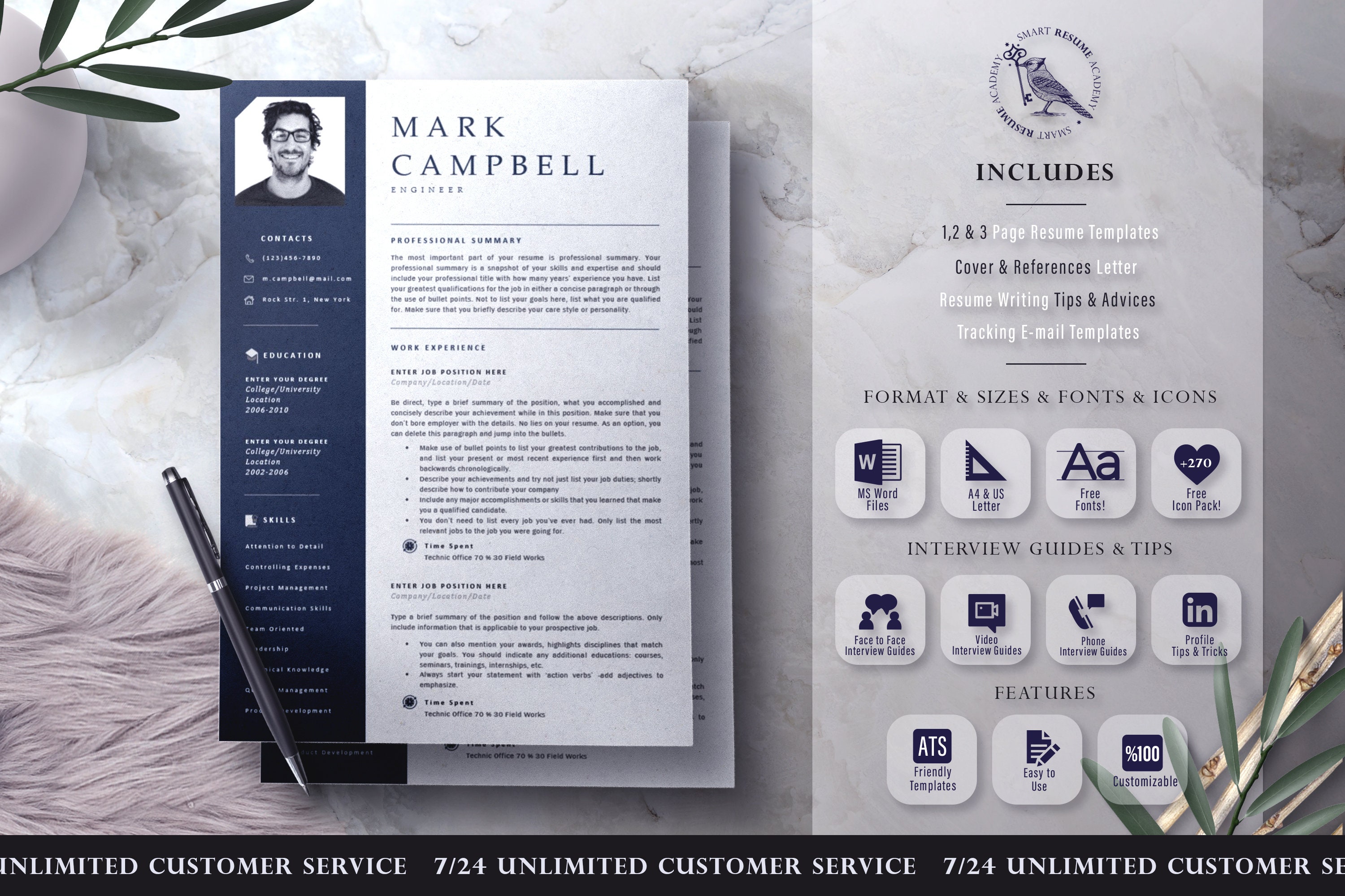Engineering Resume Template, Modern Resume, Instant Download, Word ...