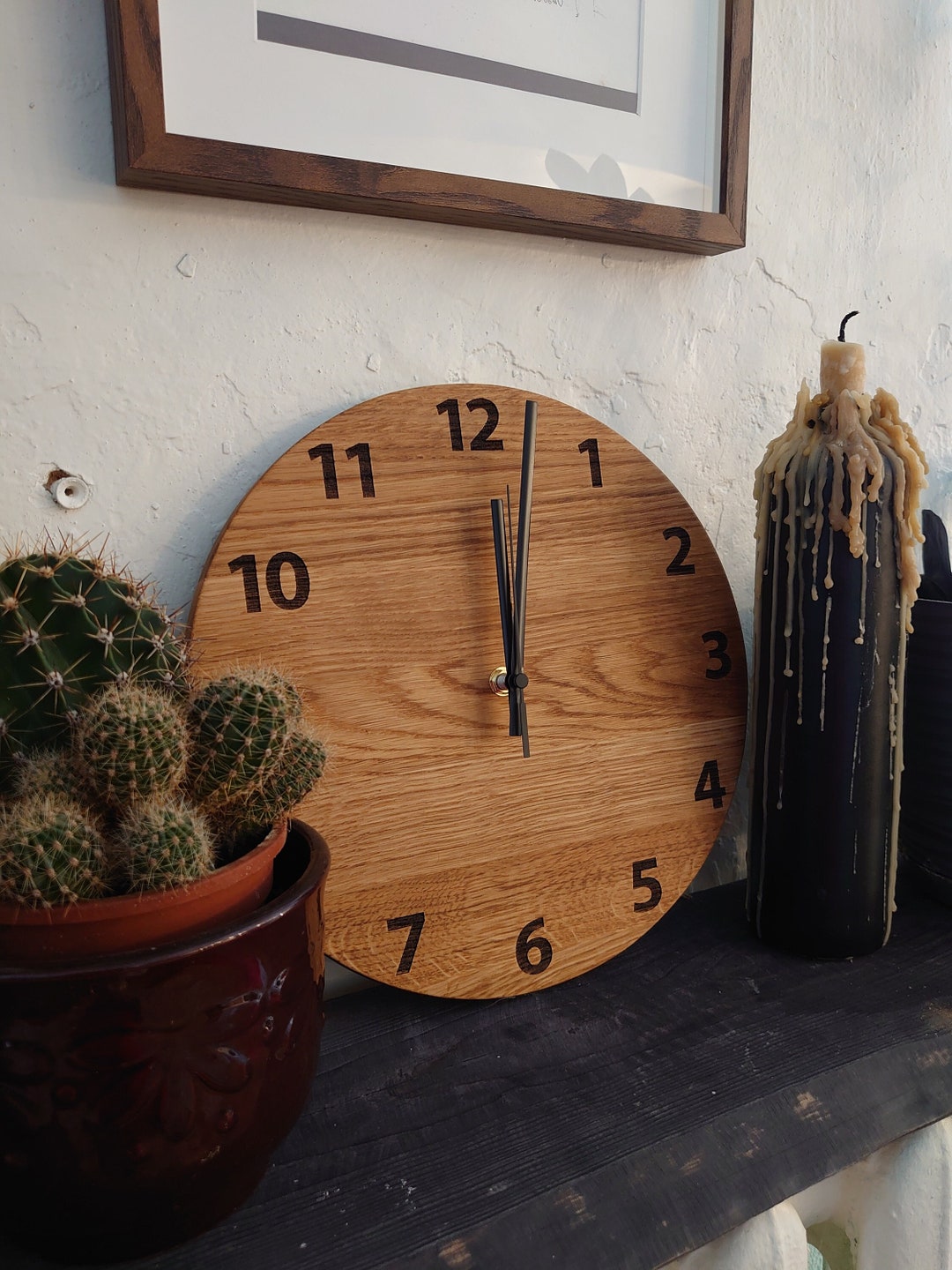 Large Wooden Wall Clock for Living Room, Unique Minimalist Modern ...