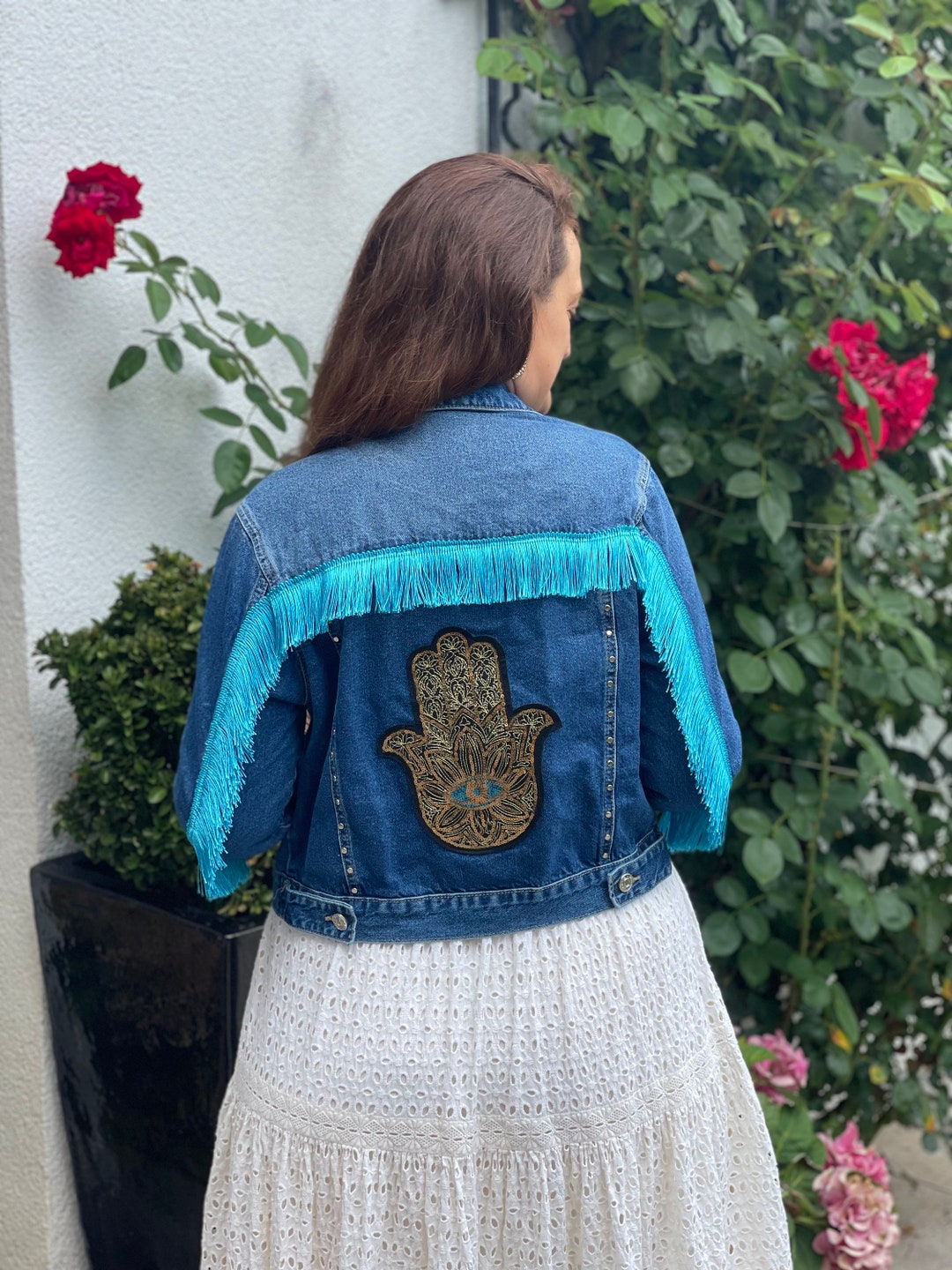 Boho Denim Jacket luna, Upcycling Jacket, Boho, Hippie Jacket, Festival ...