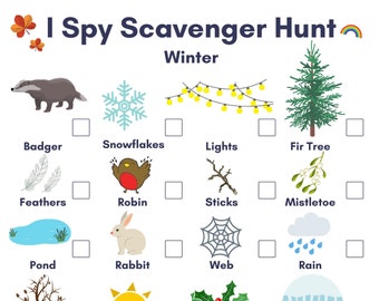 I Spy Scavenger Hunt PDF Downloadable Activity Sheet - Etsy