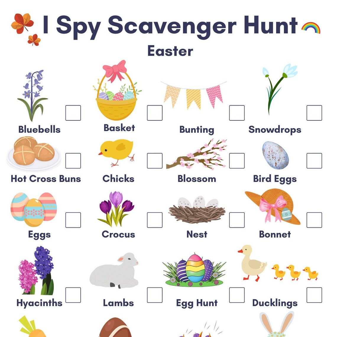 I Spy Easter Scavenger Hunt Print at Home. PDF Downloadable Activity ...