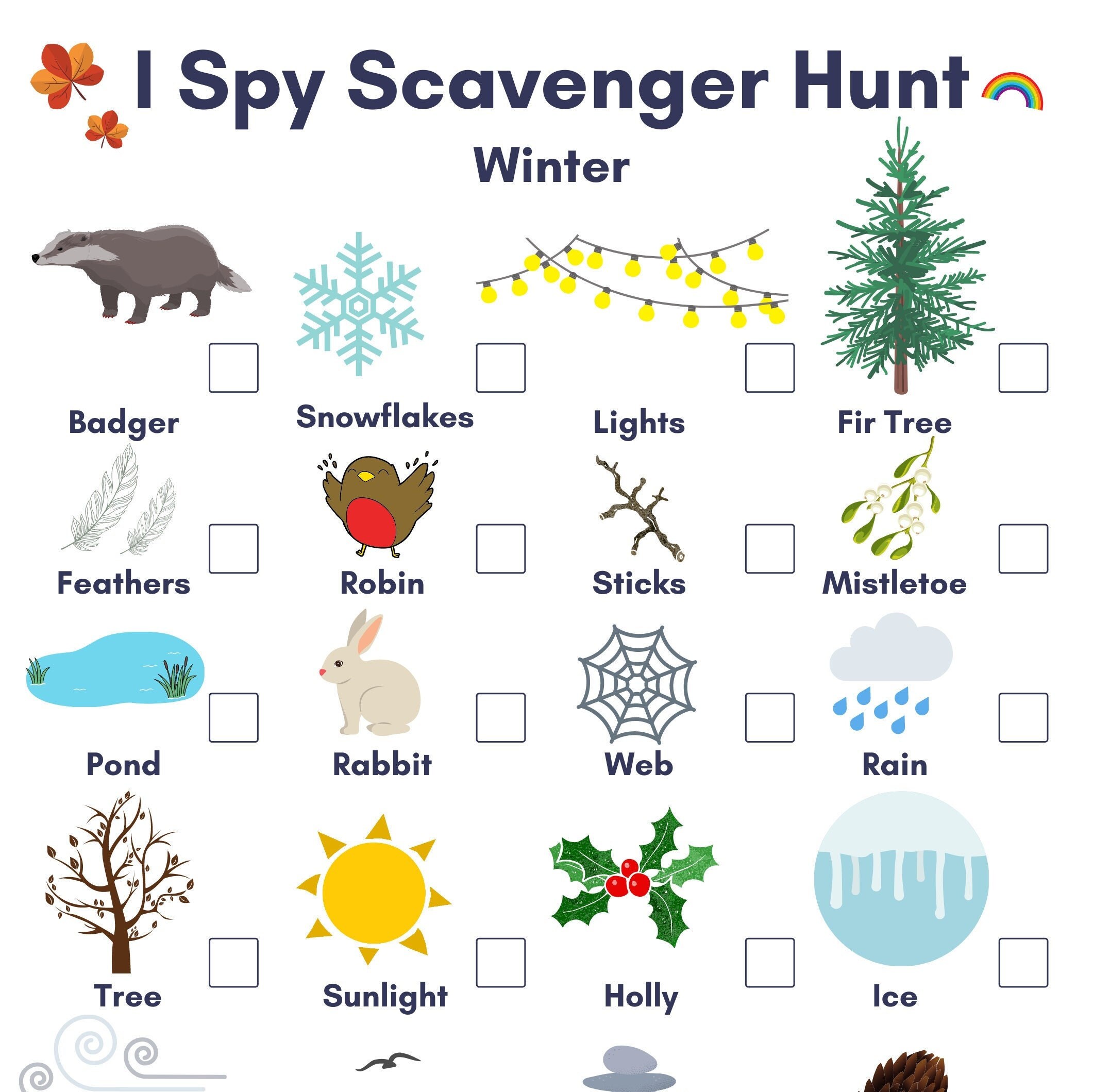 Winter Themed I Spy Scavenger Hunt | PDF Downloadable Activity Sheet ...