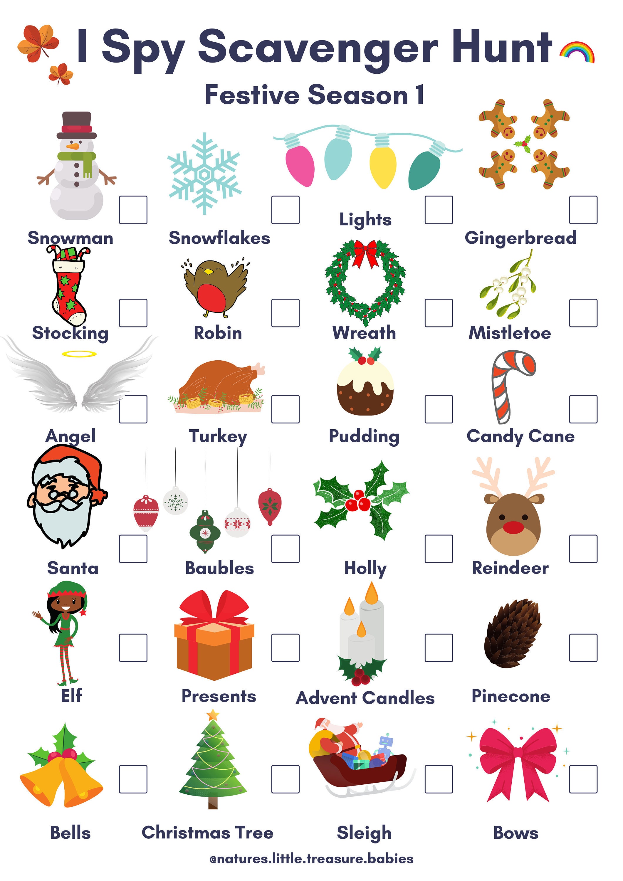Christmas Winter I Spy Scavenger Hunt | PDF Downloadable Activity Sheet ...