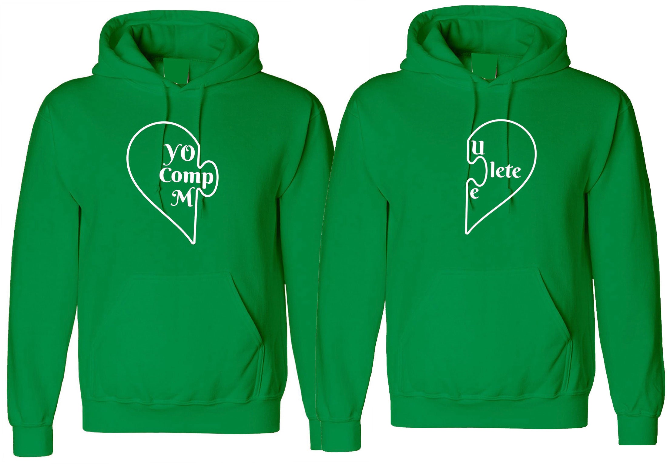 Couple Matching Hoodies You Comlpete Me Cute Heart GF BF - Etsy