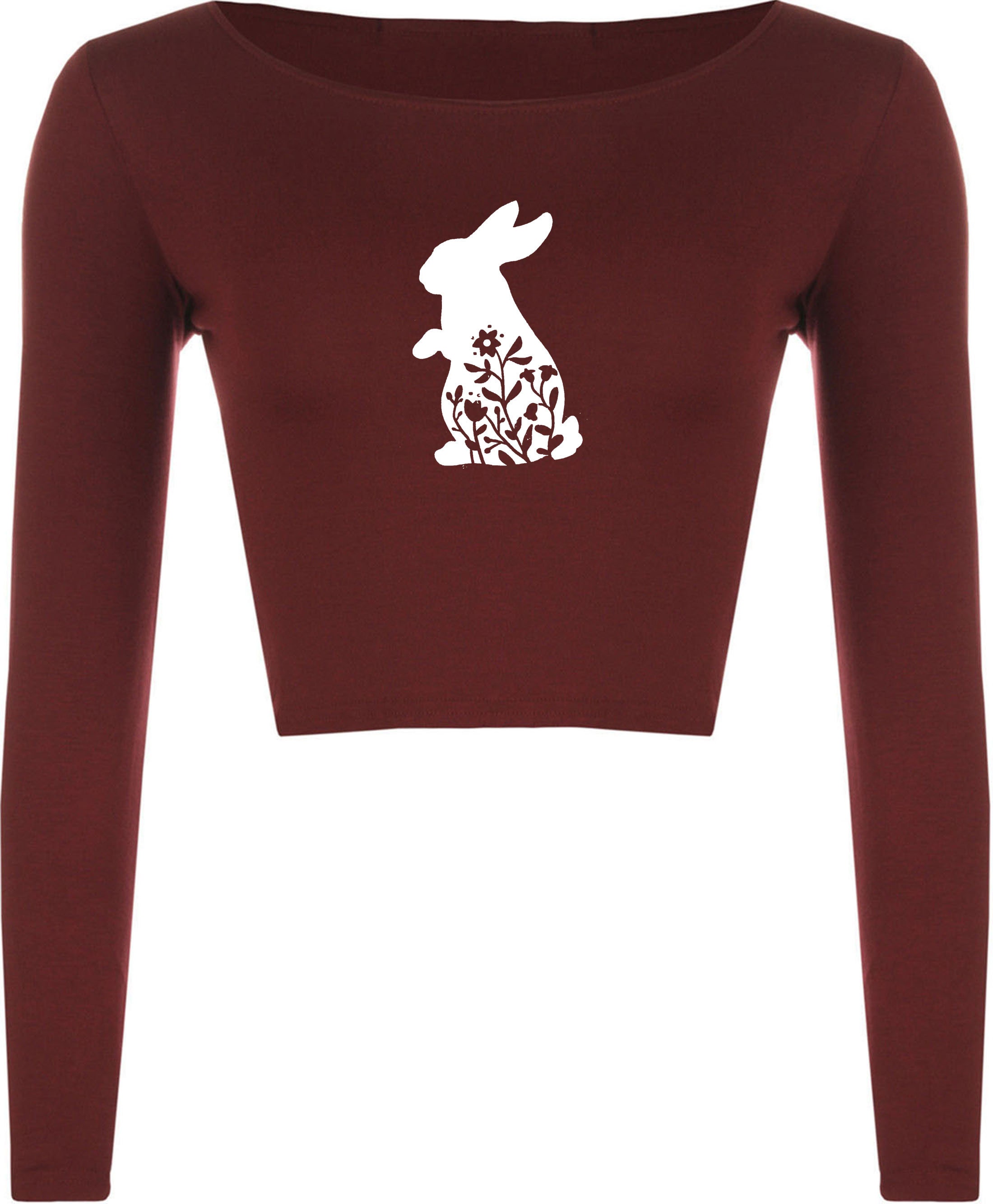 Happy Easter Cute Bunny Gift With Flowers Crop Tops Crop-top - Etsy UK