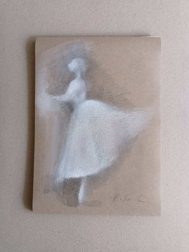 Drawing Ballerina Sketch of Ballerina Rysunek Węglem Baletnica - Etsy