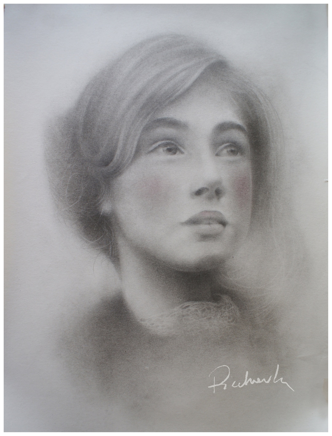 Realistic Portrait Portrait of a Girl Classic Portrait Drawing of a ...