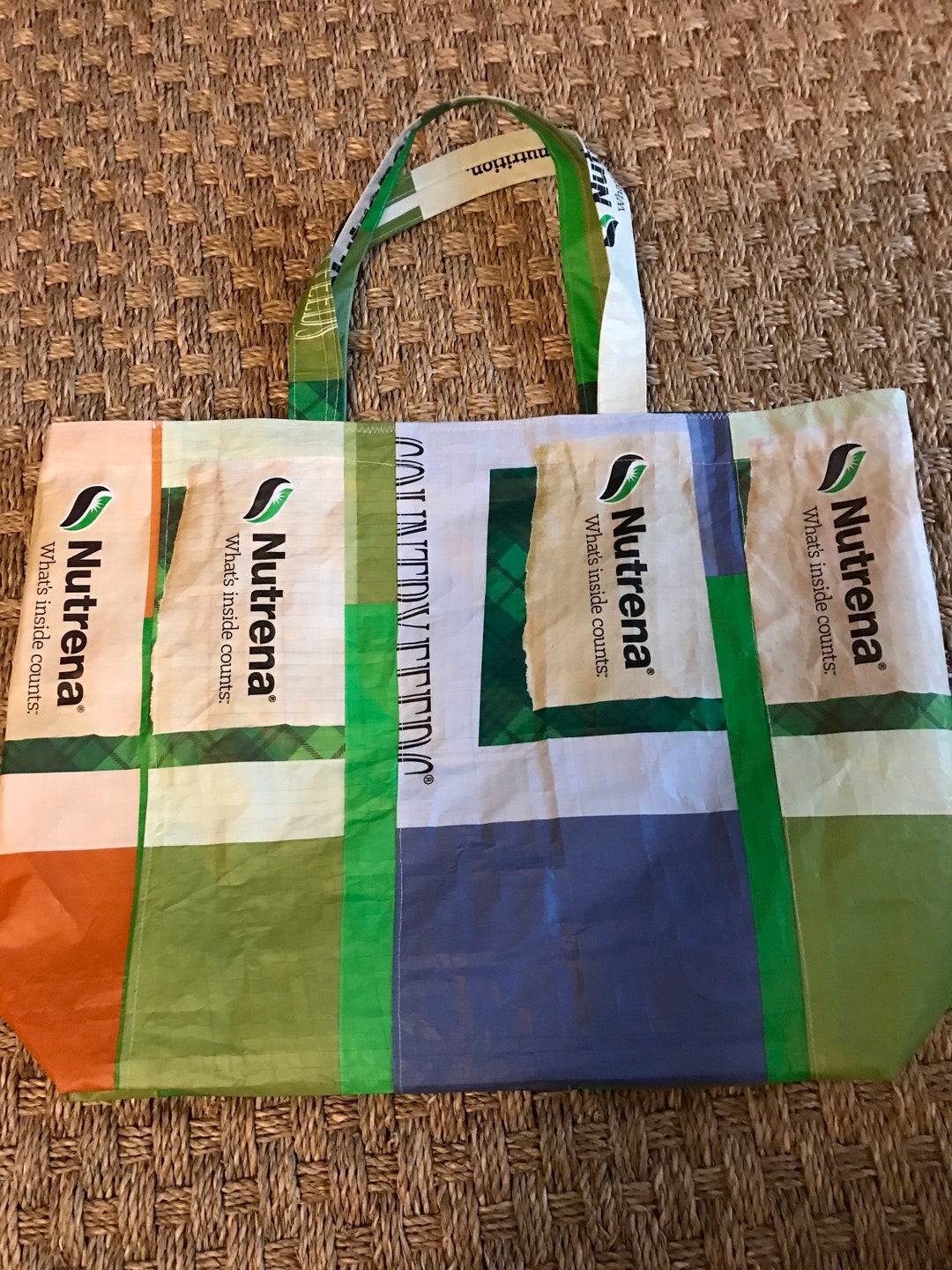 Color Blocked Feed Sack Handbag - Etsy