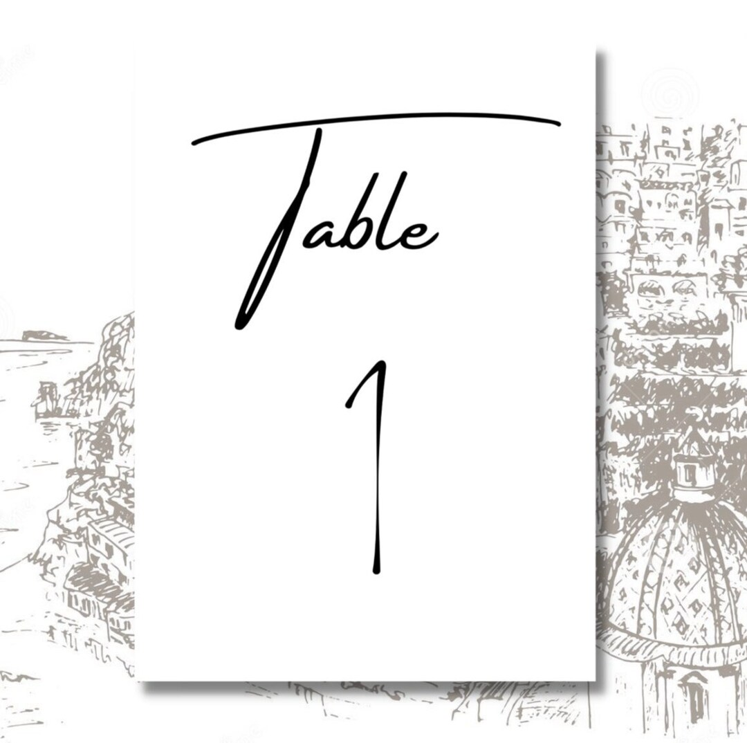 Modern Table Numbers Template, Minimal Table Numbers, Minimal Wedding ...