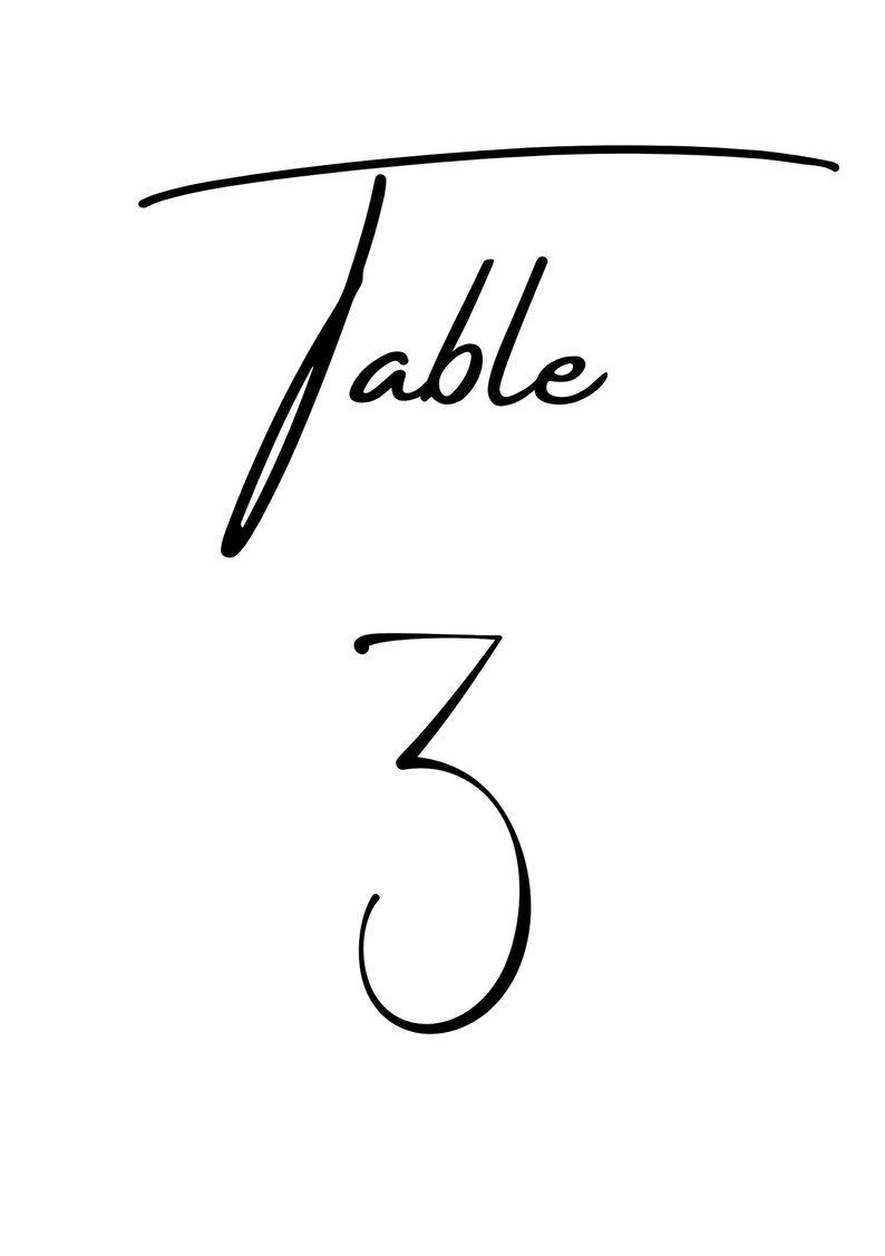 Modern Table Numbers Template, Minimal Table Numbers, Minimal Wedding ...