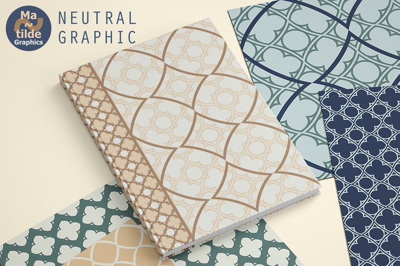Neutral Graphic, 12 Seamless Printable Patterned Papers for ...