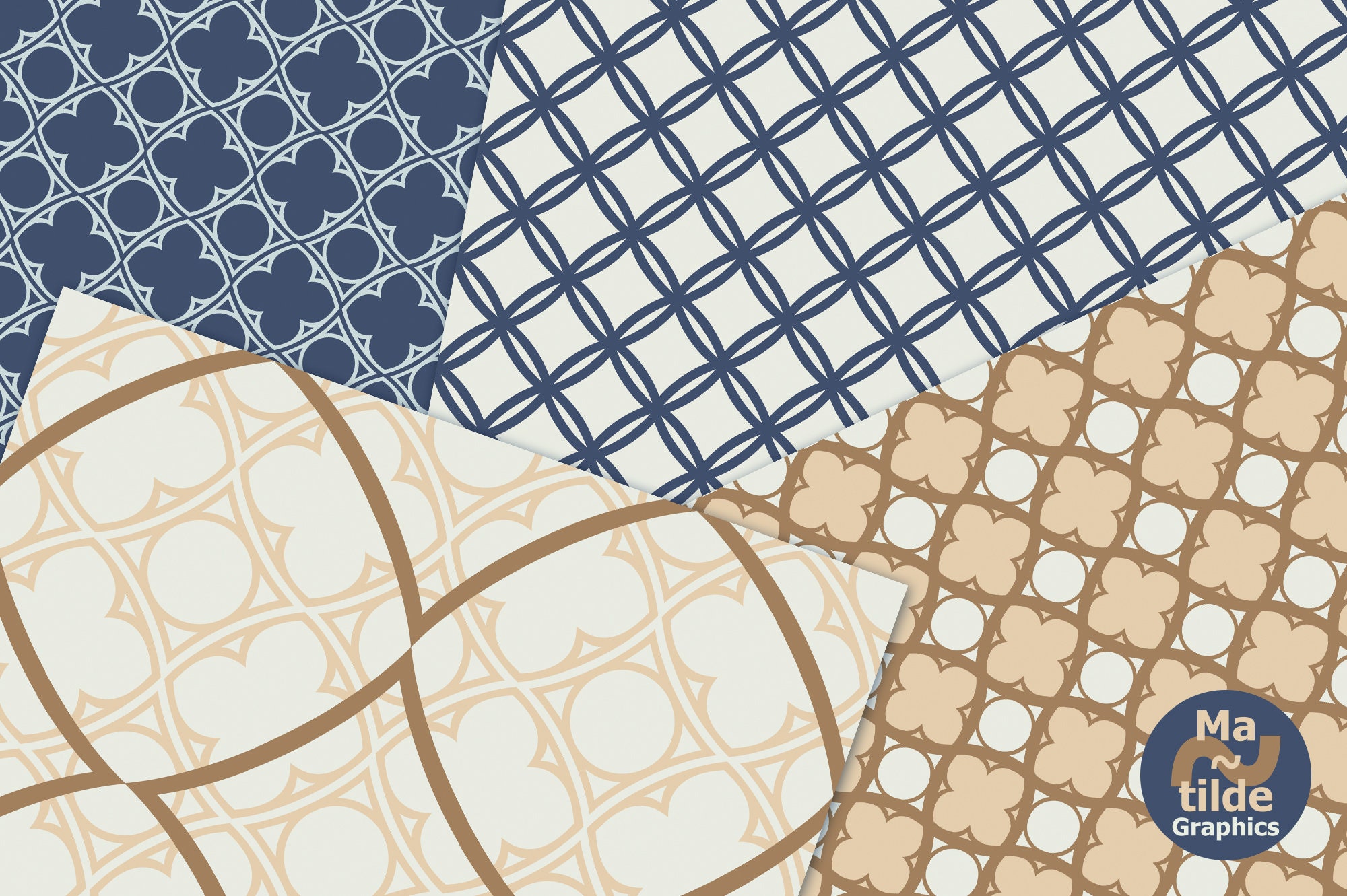 Neutral Graphic, 12 Seamless Printable Patterned Papers for ...